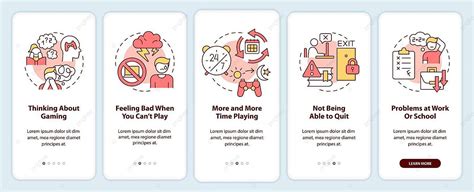 Onboarding Mobile App Screen Showcasing Indicators Of Addiction To