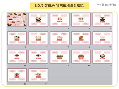 언어이야기나누기 우리나라의 전통음식