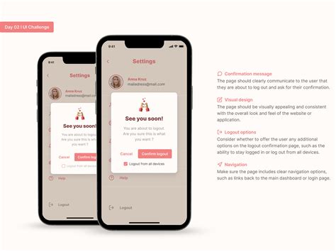 Day 02 I Ui Challenge I Logout Confirmation By Raphaelle Odin On Dribbble