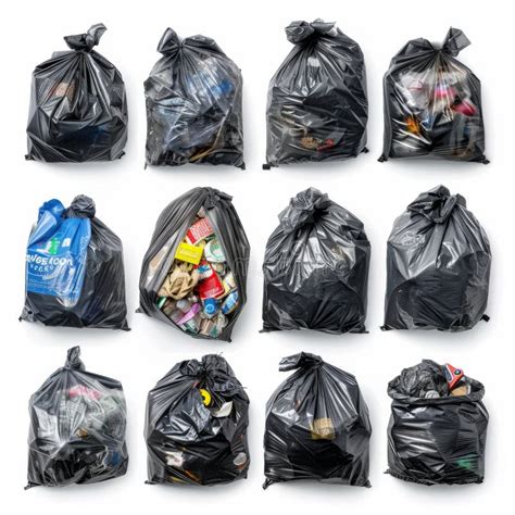 Trash Bags Set Full Plastic Garbage Containers Polyethylene Rubbish Bag Set Rubbish Sack