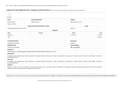 Intecap Curso Disponible Lenguaje De Programacion Java Y ConexiÓn A