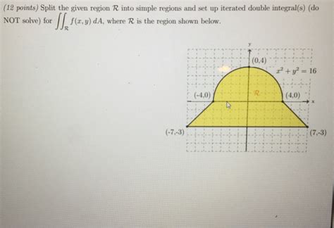 Solved Points Split The Given Region R Into Simple Chegg Com