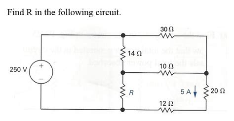 Solved Find R In The Following Circuit Chegg Com