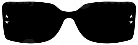 Sun Eye Glasses Silhouette Front View Flat Style Can Use For