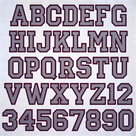 Sports Block 2 Color 2 Inch Wilcom Keyboard Font Embroidery4u