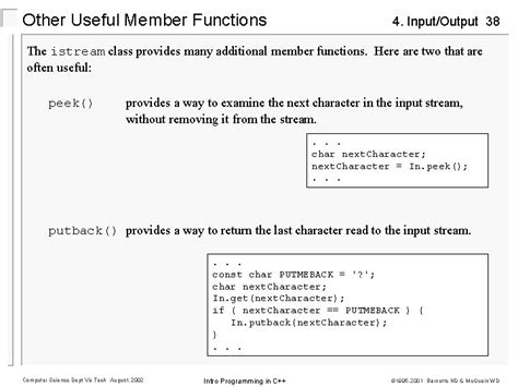 C Inputoutput Streams 4 Inputoutput 1 The Basic