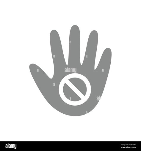 Hand With Stop Sign Vector Sign No Touching Do Not Touch Gesture Vector Icon Stock Vector
