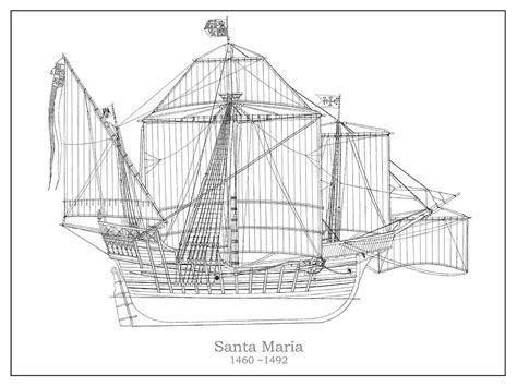 Santa Maria Ship Plans 6 Drawing By Sp Je Art Fine Art America