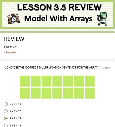 model with arrays chapter 3 lesson 5 3rd grade go math go math math