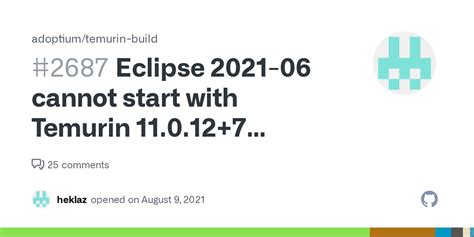 Eclipse 2021 06 Cannot Start With Temurin 110127 Macos · Issue
