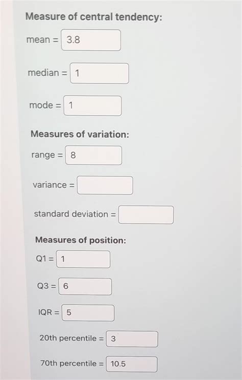 Solved I Want To Know Whats The Variance And Standard