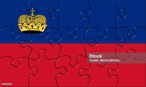 리히텐슈타인의 국기 퍼즐 조각 0명에 대한 스톡 벡터 아트 및 기타 이미지 0명 3차원 형태 개념 Istock