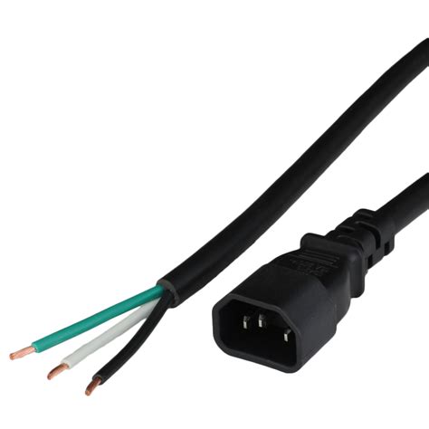 Buy 4 5ft Iec60320 C14 To Open 2in Roj 0 25in Strip 15a 250v 14awg Bl Wh Gr Sjt Power Cord