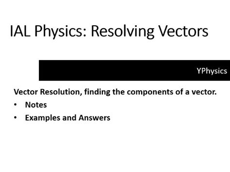 IAL Physics Resolving Vectors Edexcel Pearson Teaching Resources