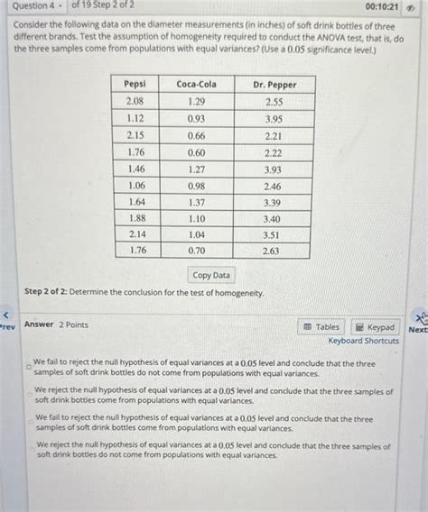 Consider The Following Data On The Diameter Chegg