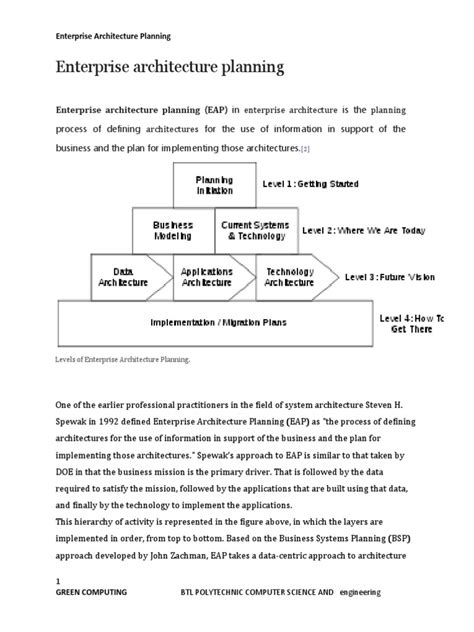 Enterprise Architecture Planning Pdf Enterprise Architecture Design