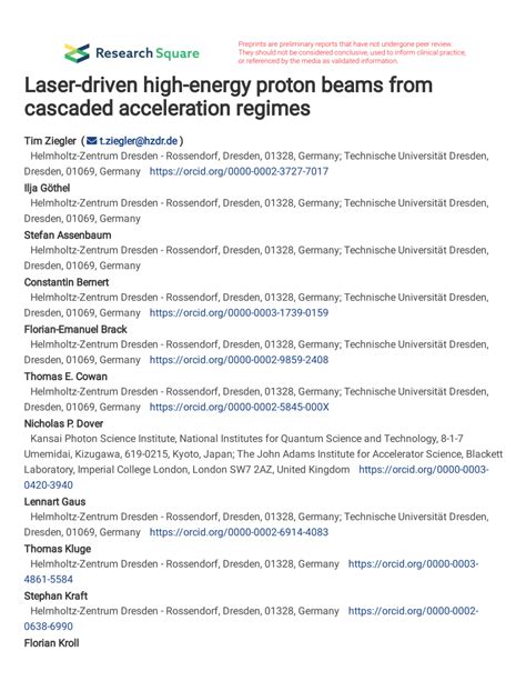 Pdf Laser Driven High Energy Proton Beams From Cascaded Acceleration Regimes