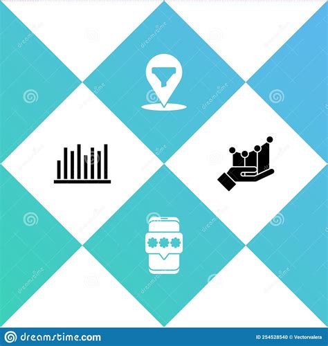 Set Pie Chart Infographic Mobile And Password Location With Sales