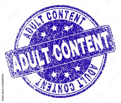 ADULT CONTENT Stamp Seal Watermark With Grunge Effect Designed With Rounded Rectangle And
