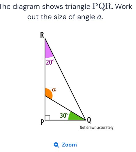 Solved The Diagram Shows Triangle Pqr Work Out The Size Of Angle A Not Drawn Accurately