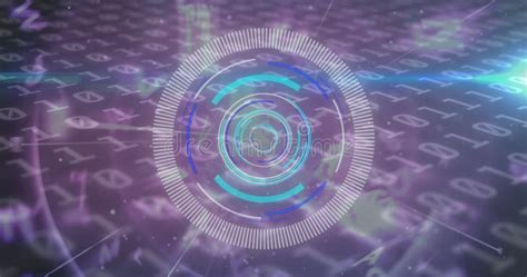Image Of Scope Scanning Over Binary Coding Processing Stock