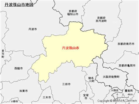 兵庫県：丹波篠山市地図 旅行のとも、zentech