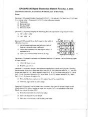 CP Midterm With Solutions CP IPC Digital Electronics Midterm Two Nov Closed