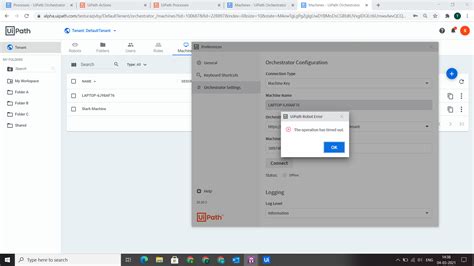 Getting Timed Out Error While Trying To Connect Via Uipath Assistant To