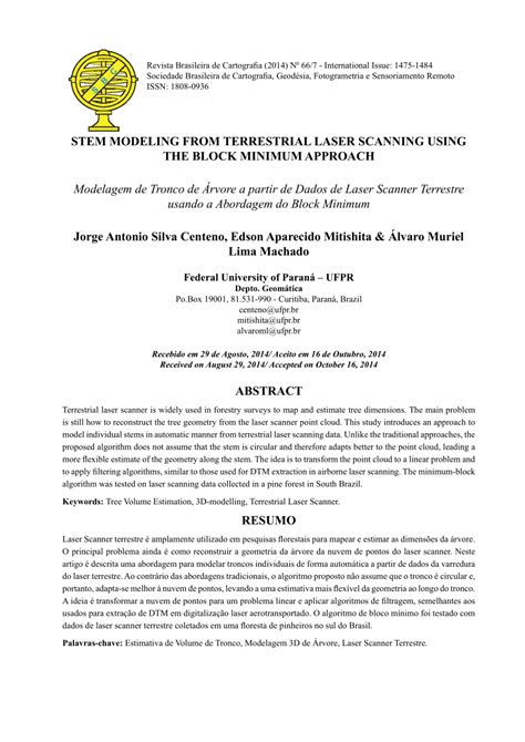 Pdf Stem Modeling From Terrestrial Laser Scanning Using The Block Minimum Approach