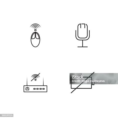 전기 장치 선형 아이콘 설정합니다 간단한 개요 벡터 아이콘 0명에 대한 스톡 벡터 아트 및 기타 이미지 0명 디자인 라우터 Istock