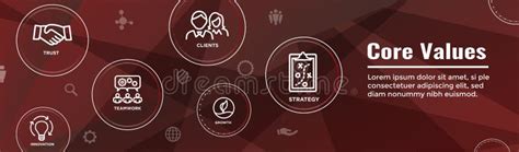 Core Values Web Header Banner Image With Integrity Mission Etc Stock