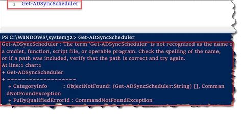 The Term Get Adsyncscheduler Is Not Recognized Azure Lessons
