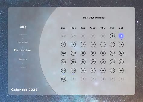 Glassmorphism Calender Figma