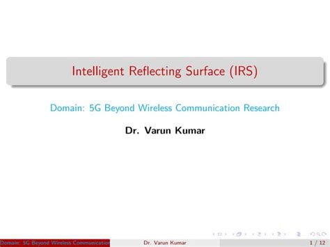 Intelligent Reflecting Surface Pdf