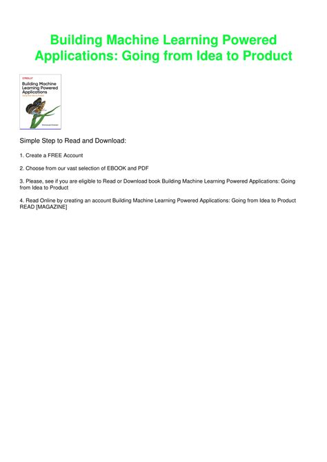 Ppt Pdfbook Building Machine Learning Powered Applications Going
