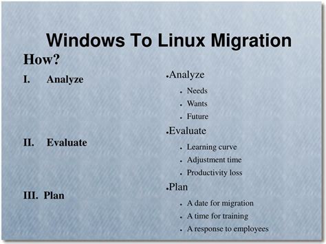 PPT Windows To Linux Migration PowerPoint Presentation Free Download ID
