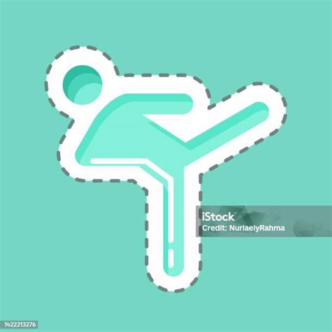 스티커 라인 컷 발차기 전투 스포츠 기호와 관련된 편집 가능한 간단한 디자인 간단한 그림권투 가라테에 대한 스톡 벡터 아트 및 기타 이미지 Istock