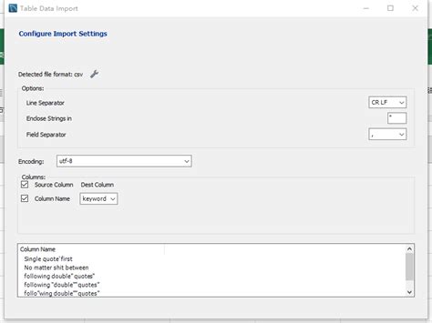 mysql bugs 91021 if data contains single quotes import wizard fails