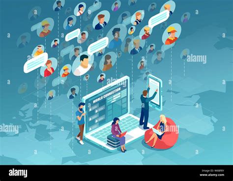 Social Network Concept Vector Of Diverse People Connecting All Over