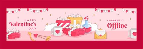 Modèle De Bannière De Contraction De Célébration De La Saint Valentin