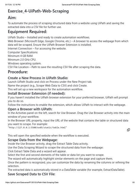 Saravananpv3010 Uipath Web Scraping Data Pdf Comma Separated Values Websites