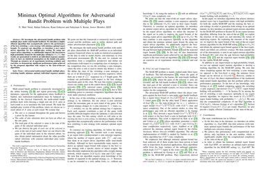 Minimax Optimal Algorithms For Adversarial Bandit Problem With Multiple