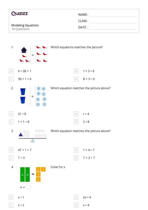 Free Modeling Equations Worksheet Download Free Modeling Equations