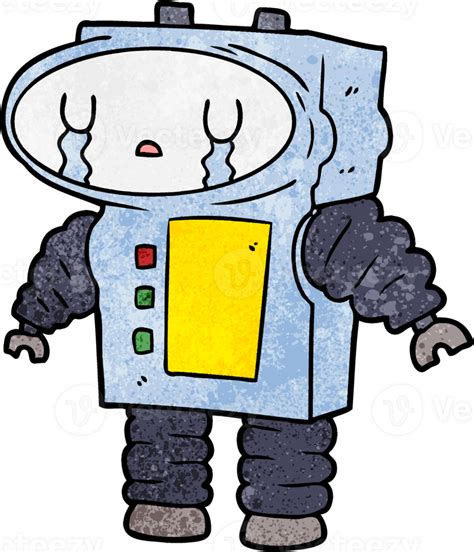 Cartoon Robot Crying 44287862 Png