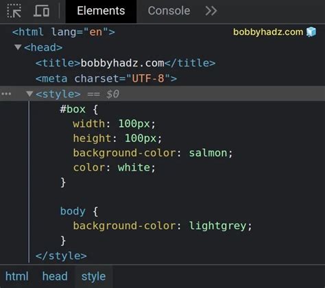How To Create A Style Tag Using Javascript Bobbyhadz