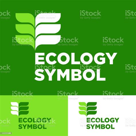 E Monogram From The Leaves On A Green Background Ecology Symbol On