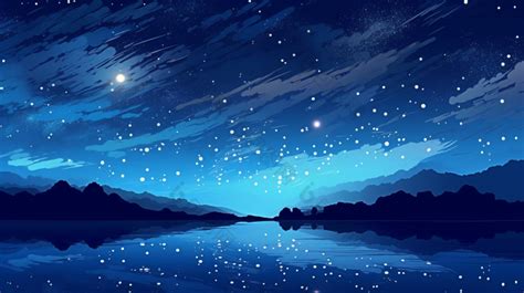 浪漫星空深蓝艺术详细的视野插画图片 包图网