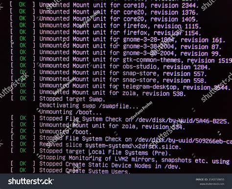 system output linux system shutting down stock illustration 2142718655