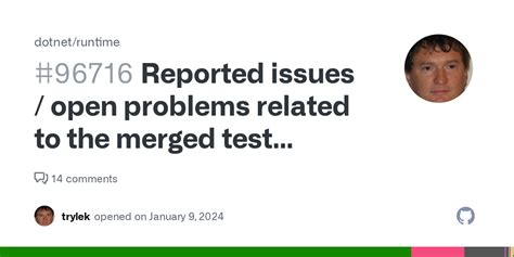 Reported Issues Open Problems Related To The Merged Test Infrastructure Issue