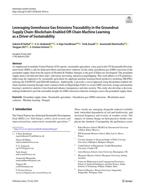 Leveraging Greenhouse Gas Emissions Traceability In The Groundnut Supply Chain Blockchainenabled
